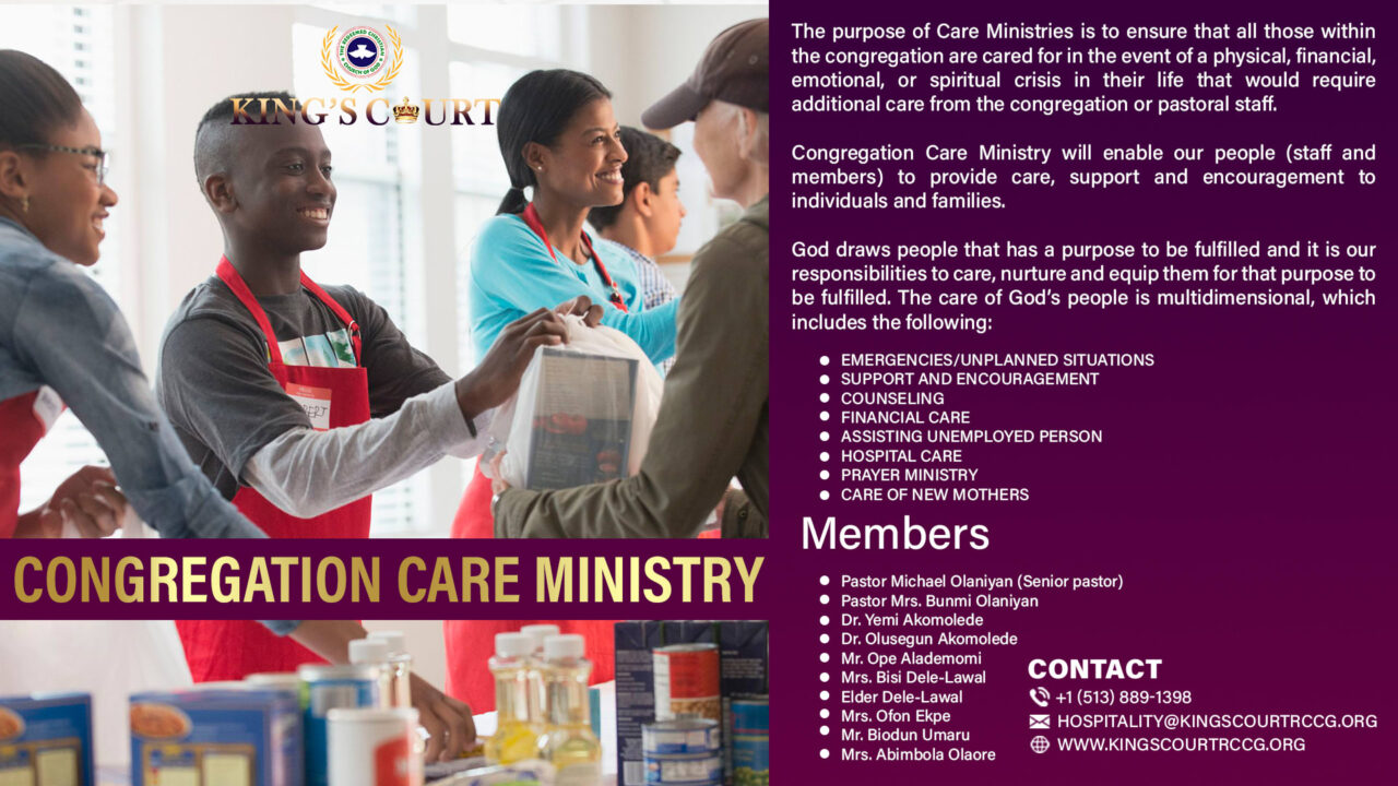 Congregation Care Ministry | RCCG King's Court Parish Cincinnati